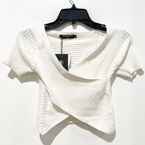 The Kript | Tops | The Kript Ribbed Cross Front Top | Poshmark